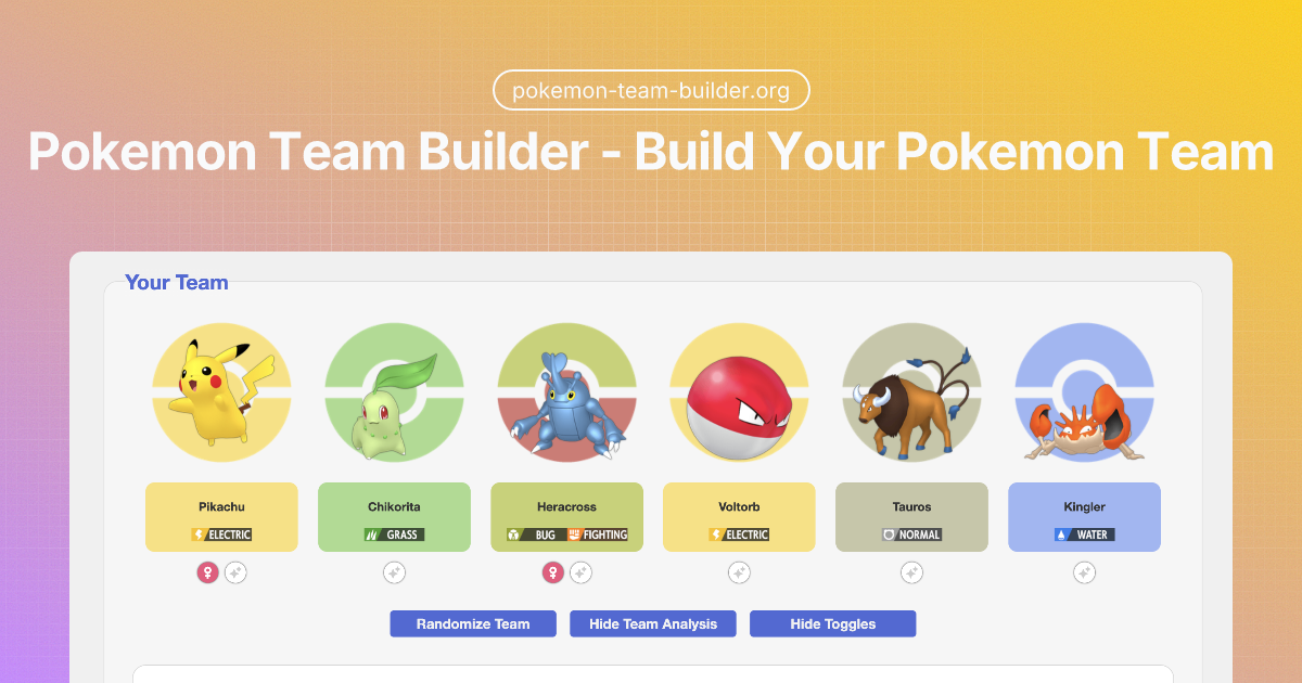 Pokemon Team Builder - Build Teams for All Pokemon Versions